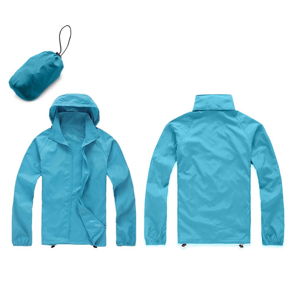 Light Blue Waterproof Jacket Quick-drying Windproof Raincoat for ...
