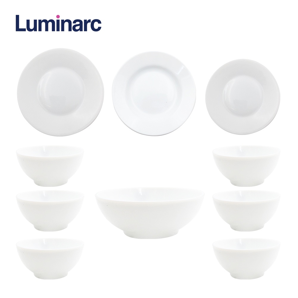 Luminarc Essence 10pc White Dinner Set Opal Microwaveable Dinnerware ...