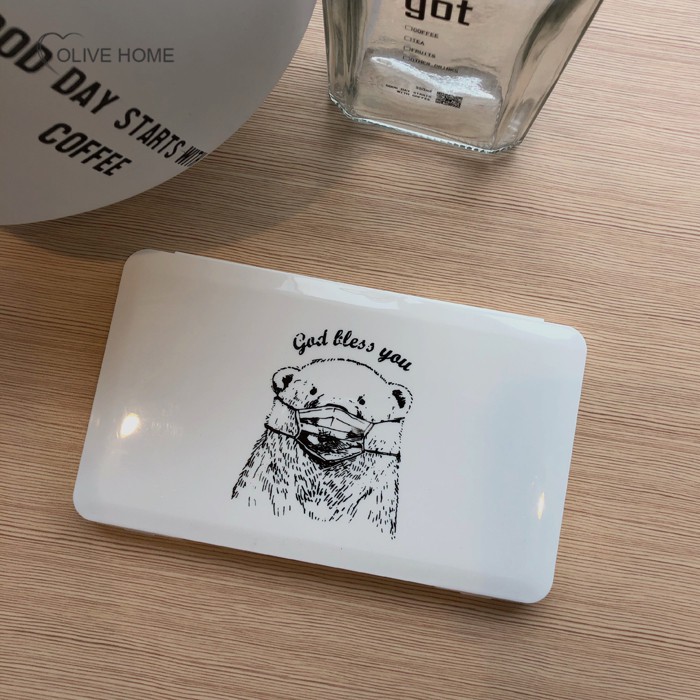 Square Rectangle Portable Face Masks Storage Box Plastic Mask Storage ...