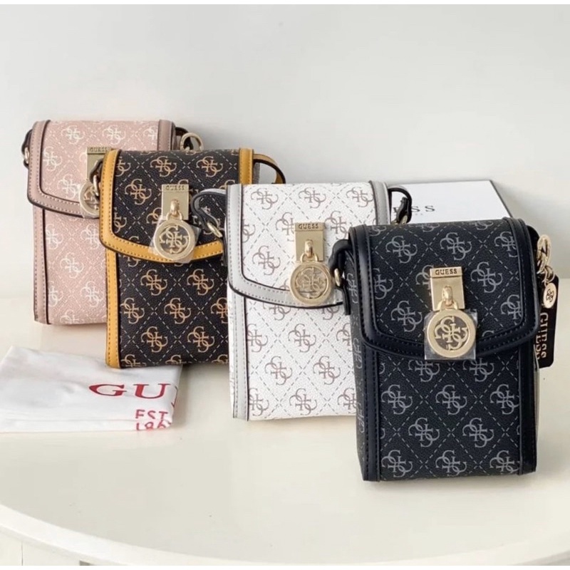 GuEsS phone sling pvc material with box | Shopee Philippines
