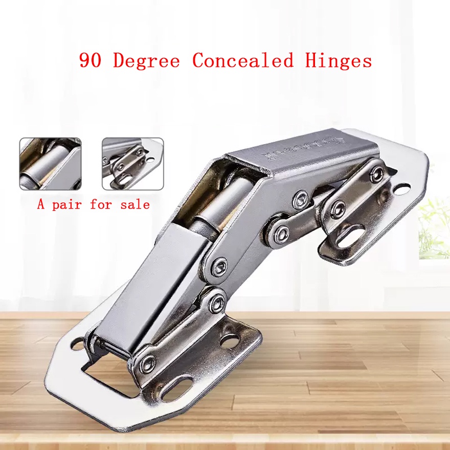 1pair 90 Degree Hinges Concealed Cabinet Cupboard Door Bridge Cabinet ...