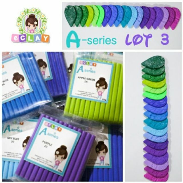 62g or 125g eCLAY A-SERIES Lot 3 polymer clay | Shopee Philippines