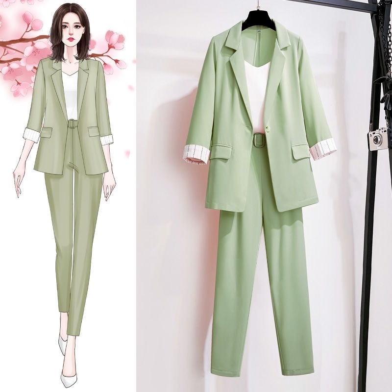 new women blazer 3 piece sets spring autumn elegnat blazer coat + vest ...