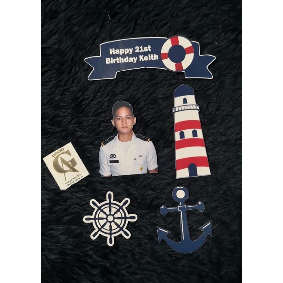 Nautical / Seaman - Personalized Cake topper | Shopee Philippines