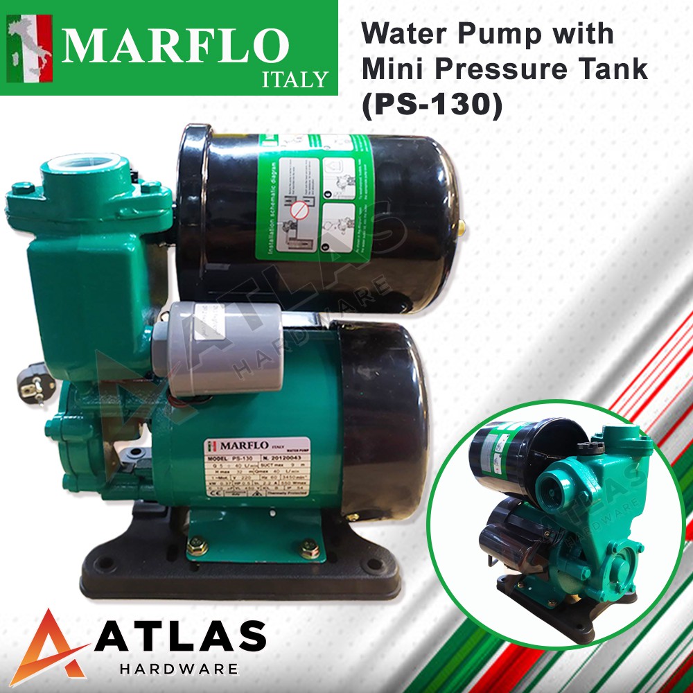 Marflo Water Pump with Mini Pressure Tank (0.5HP) PS-130 | Shopee ...