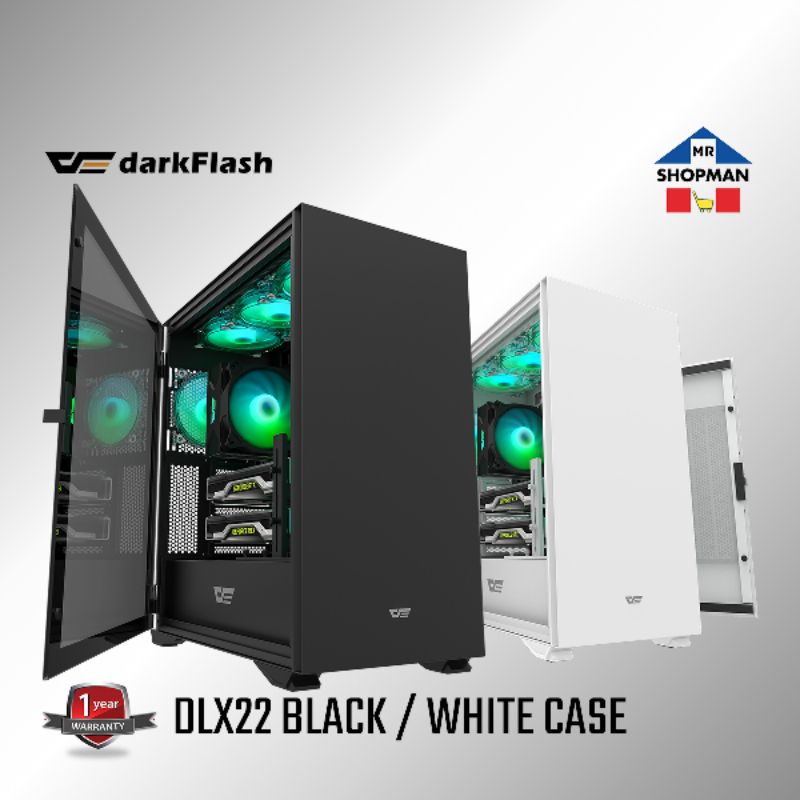 Darkflash DLX22 Black / White ATX Desktop Computer PC Case | Shopee ...