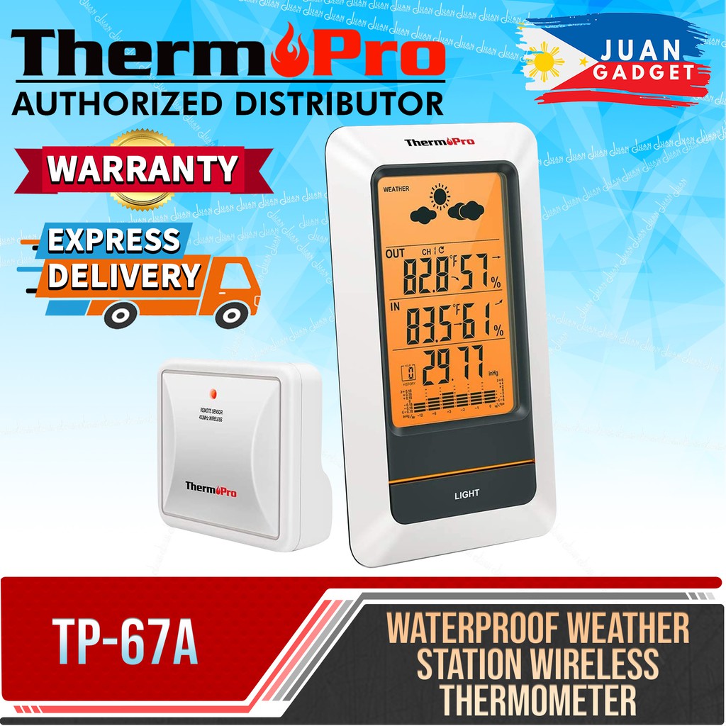Thermopro TP67B TP-67B Waterproof Weather Station Wireless Indoor ...