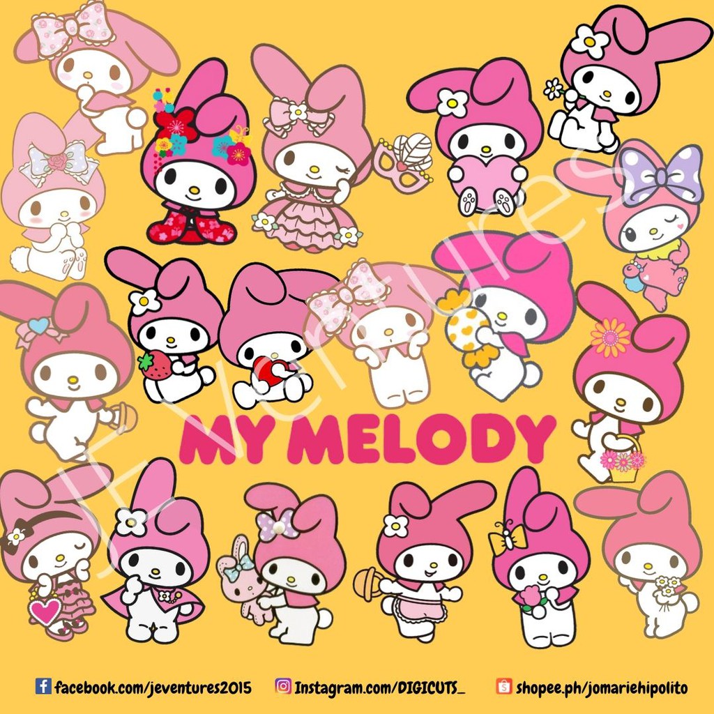 20 pcs MY MELODY VINYL Sticker Set | Shopee Philippines