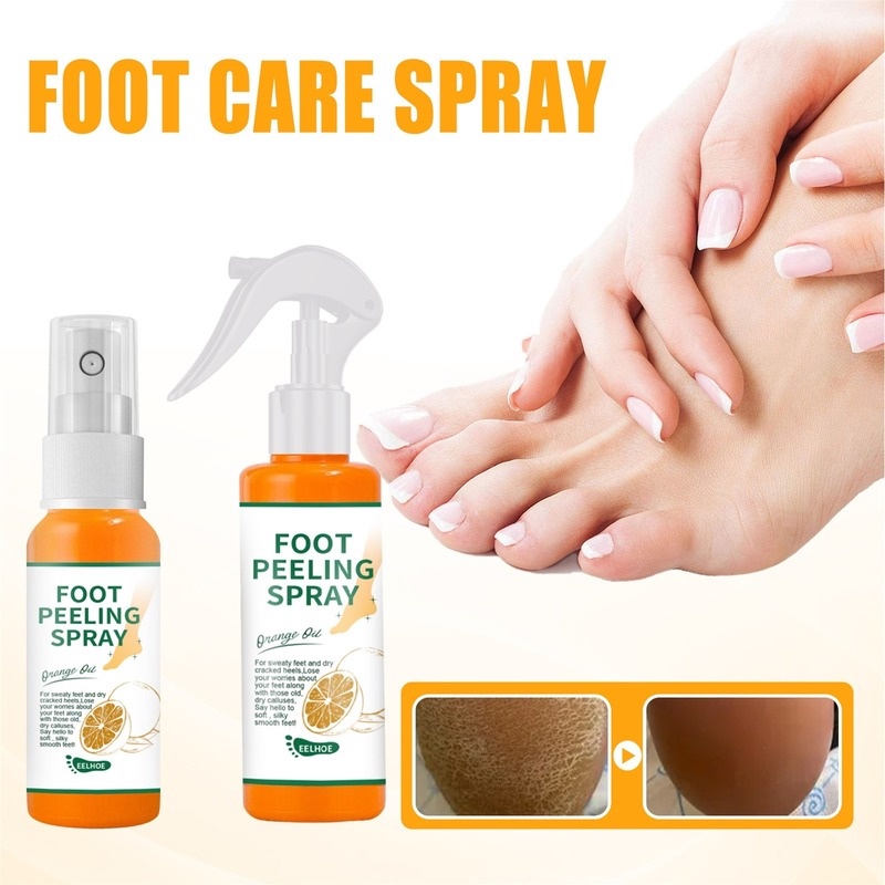 EELHOE 100ml Foot Peeling Spray Natural Orange Essence Pedicure Hand ...