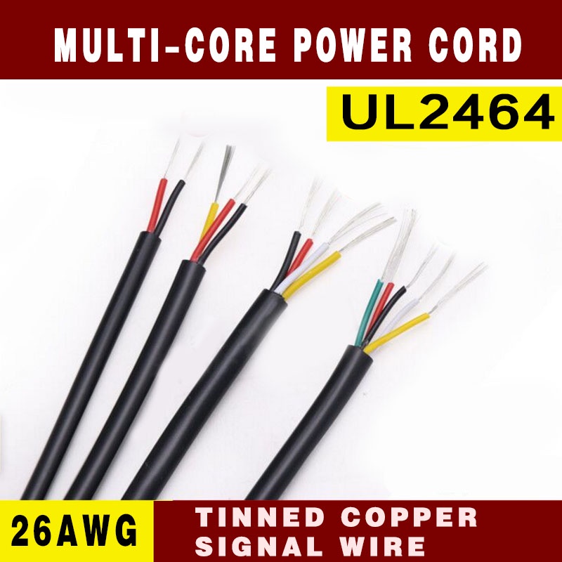 UL2464-26AWG multi-core sheathed power cord 2 3 4 5 6 7 8 10core signal control cord/tinned ...
