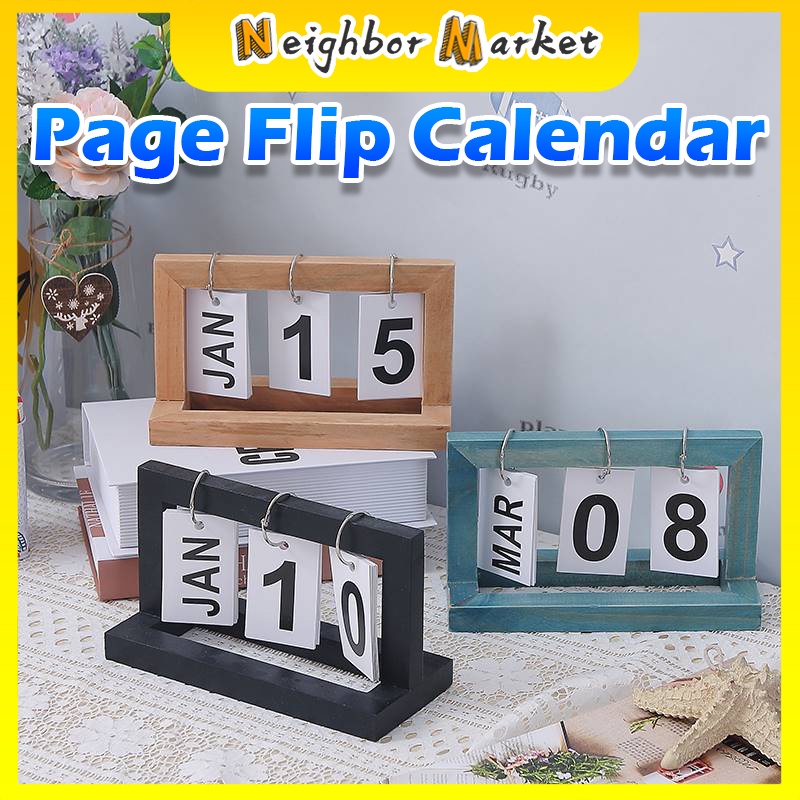 Wooden Flip Calendar Calendar Memo Planner Home Office Agenda Planner ...