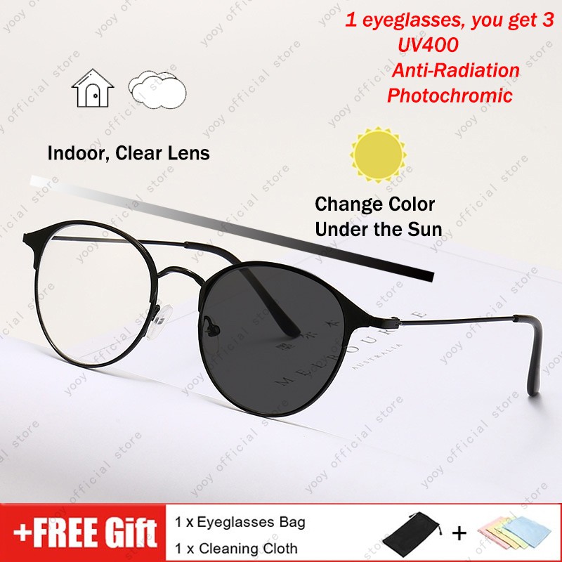 Anti radiation photochromic tinted color changing fashion transition ...