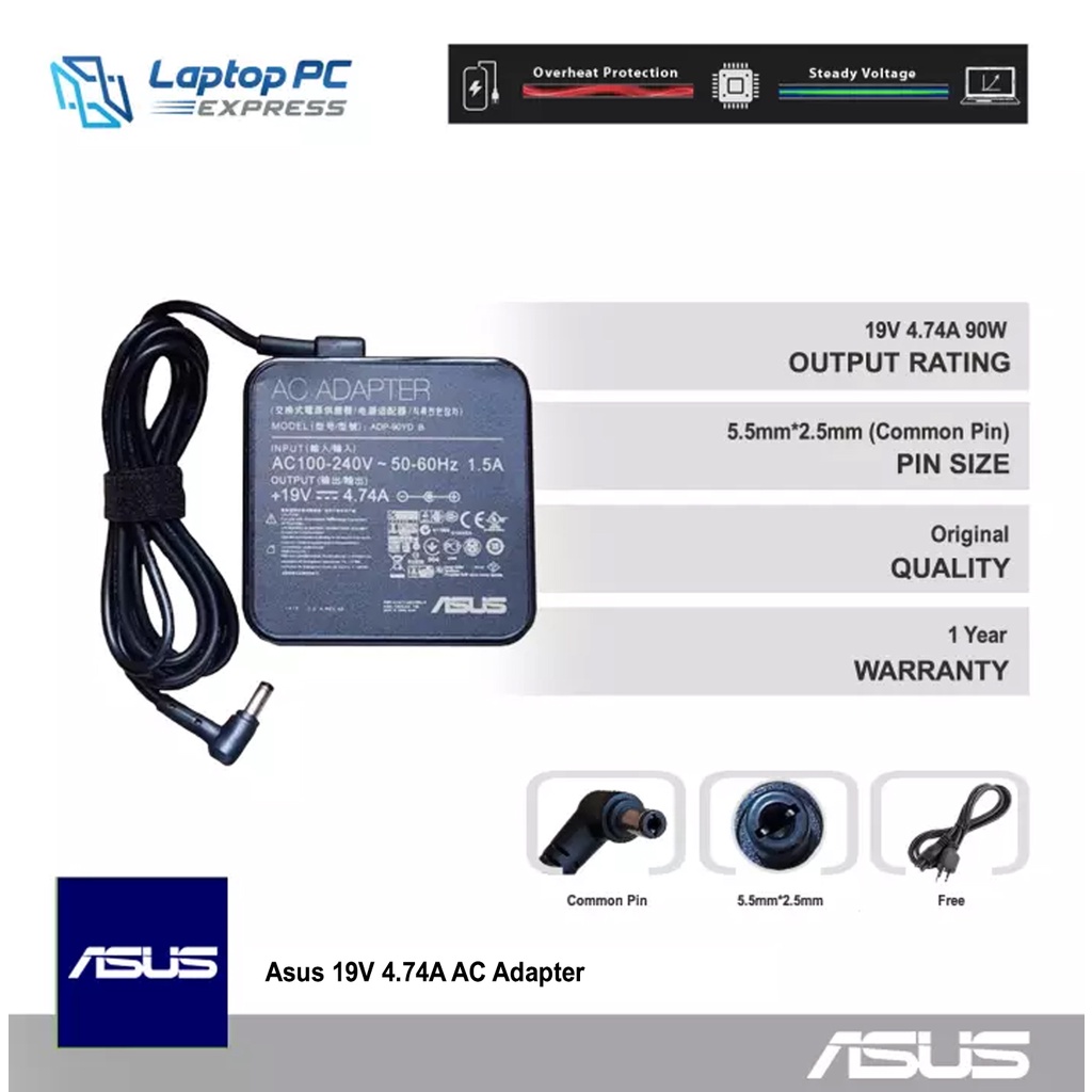 Original Asus Laptop Charger 19V 4.74A Asus R Series R400 R400DE R400D ...
