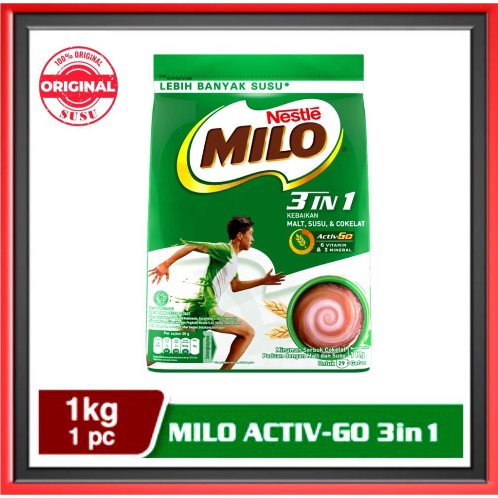 Milo 3in1 Chocolate Malt Milk 1kg | Shopee Philippines