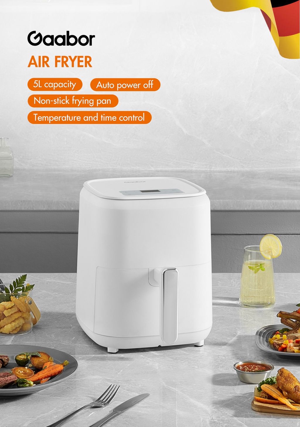 Gaabor Air fryer, 5L Touch Control Oil Free Healthy Oven Multi ...