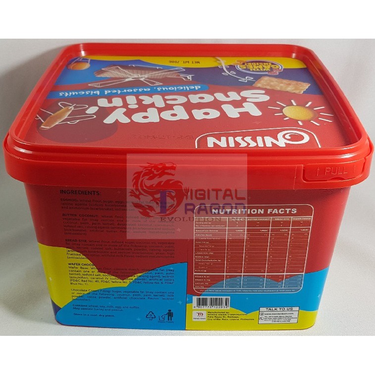 NISSIN HAPPY SNACKIN ASSORTED BISCUITS TUB 700g (WITH GAMES INSIDE ...