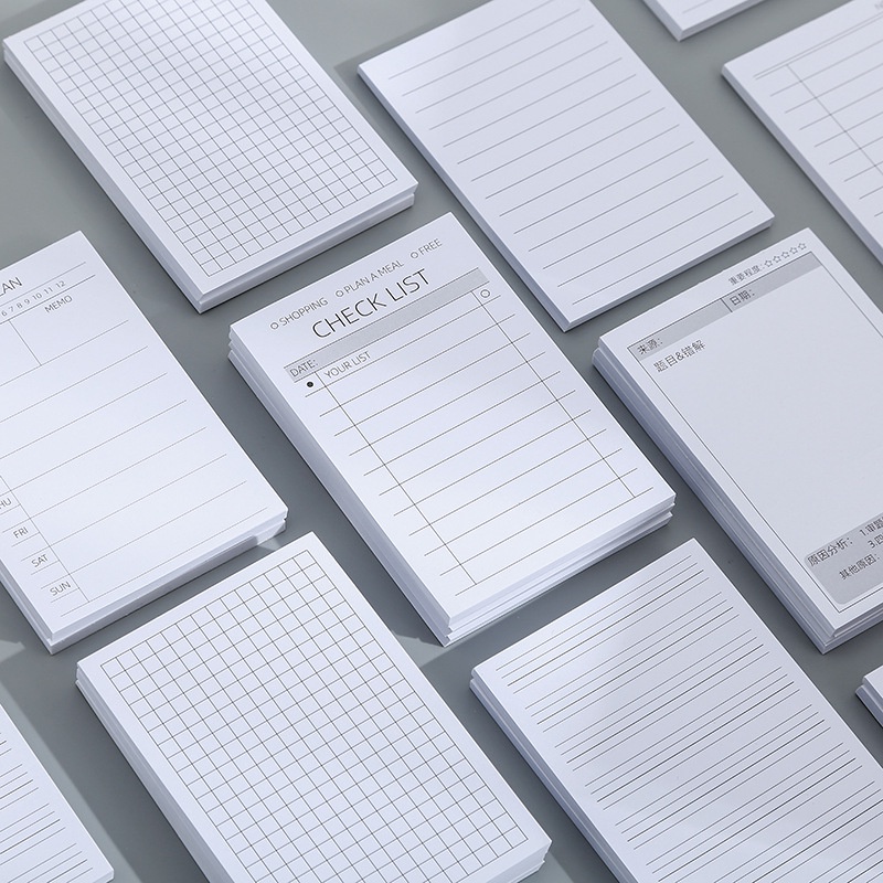 Basic Office Student Non-stick Message Memo Note Pad Lines English Grid ...