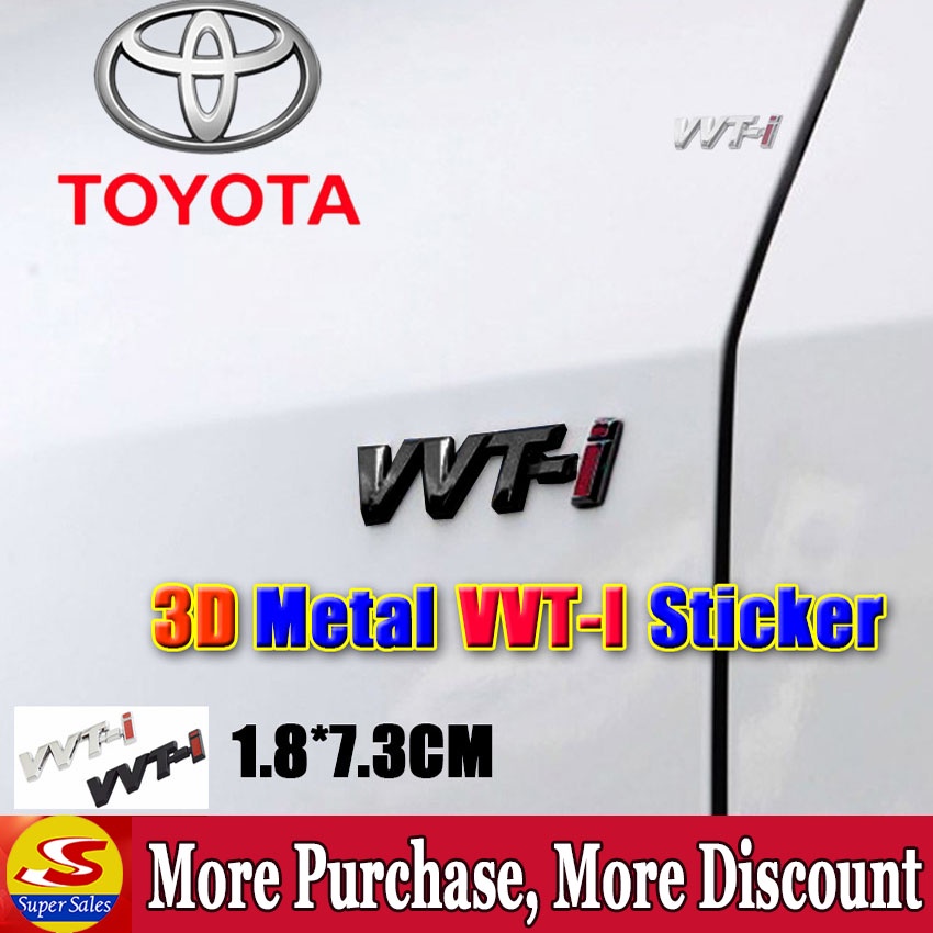 Car Sticker Fender Emblem Auto Side Wing Badge Decal For Toyota VVT-i ...