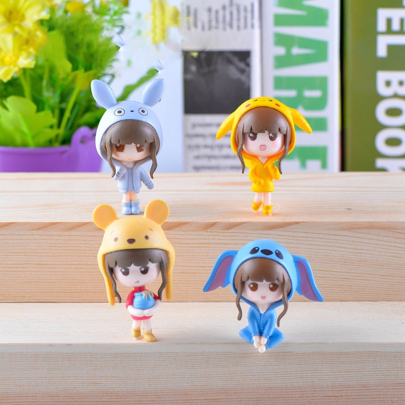 4 pcs Cute Girl Figurines Plastic Bonsai Mini Fairy Home Garden Decor ...