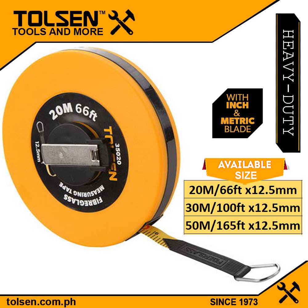 Tolsen Fiberglass Measuring Tape (20M - 50M) | Shopee Philippines