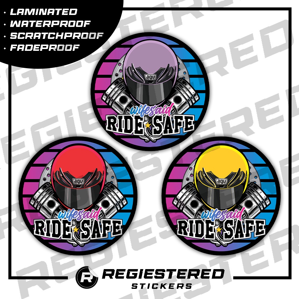 Wife Said Ride Safe Sticker Waterproof Laminated Outdoor Indoor Helmet ...
