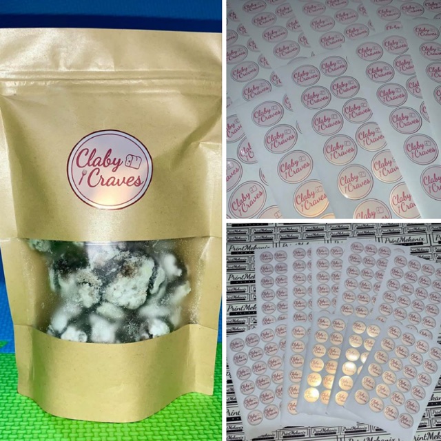 Waterproof Food Packaging Pre-Cut Sticker Brand Label | Shopee Philippines