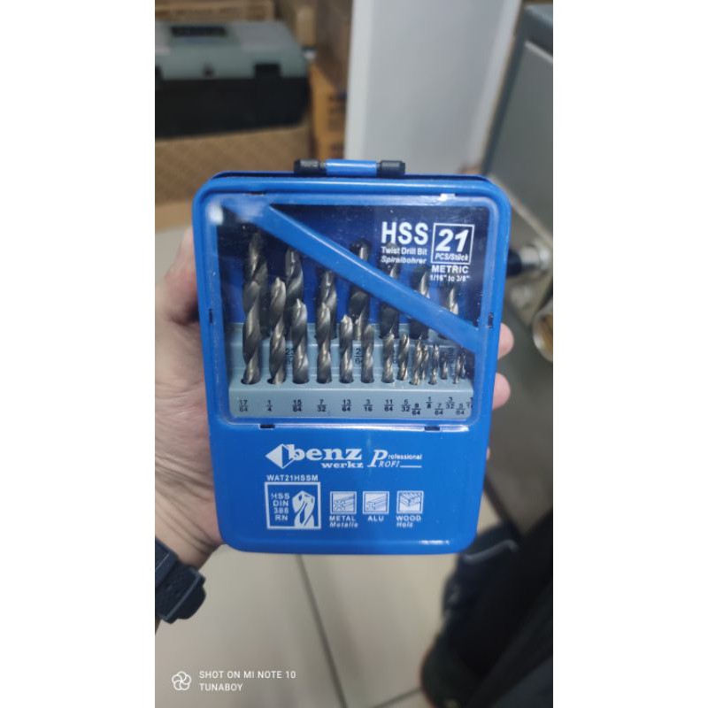 Benz werkz 21pcs Metal Drill Bit Set 1/16 to 3/8 Inches (Talim Ng ...