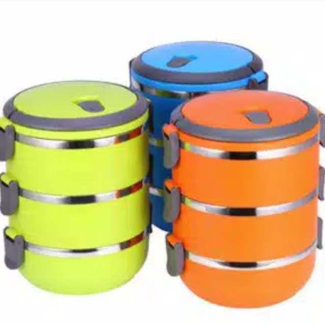 Lunch Box 3 Stacking Stainless Lunch Boxes | Shopee Philippines