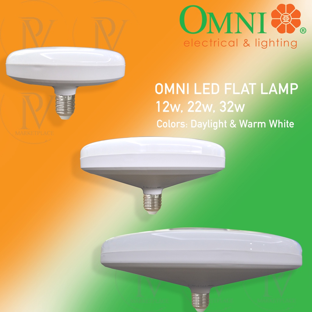 OMNI LED Flat Lamp e27 12w 22w 32w Daylight or Warm White | Shopee ...