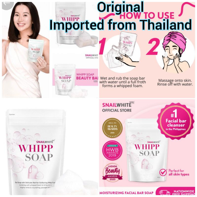 SALE whipp Soap snail white original imported Thailand niacinamide ...