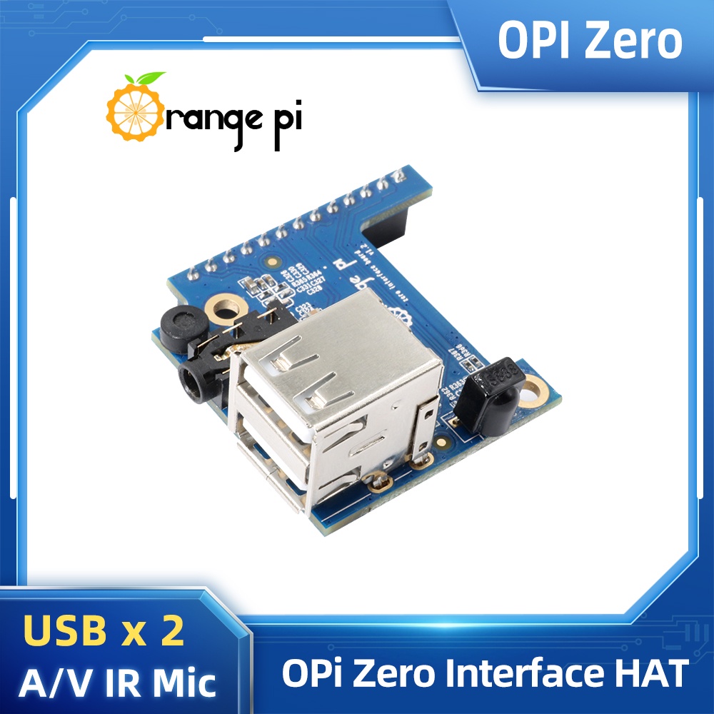 Orange Pi Zero Expansion Board USB 2.0 x 2 Audio Video Mic IR Receiver ...
