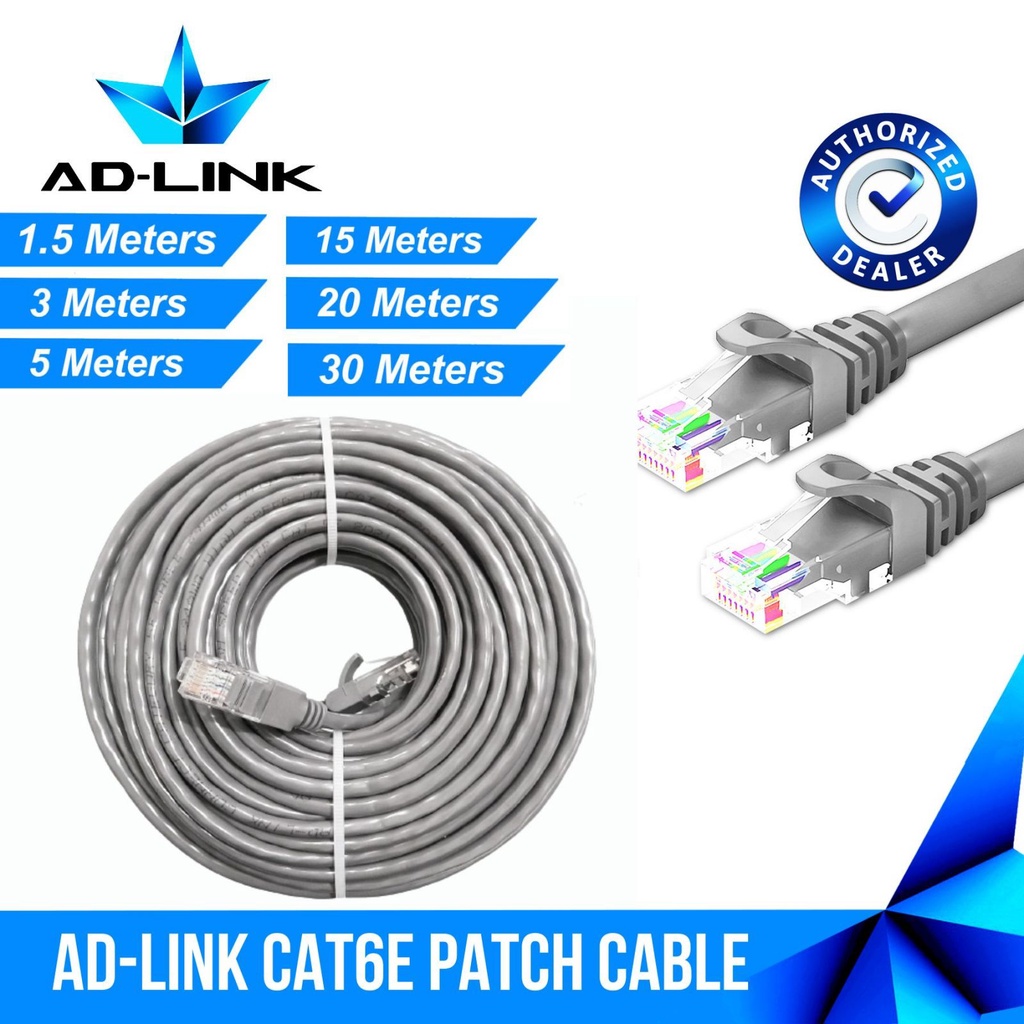 Ad-Link 1.5M/3M/5M/15M/20M/30M Ad-Link Cat6E UTP Lan Cable Patch Cord ...