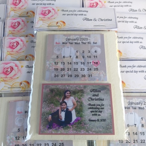 Personalized Calendar Wedding Giveaway with Gift Tag | Shopee Philippines