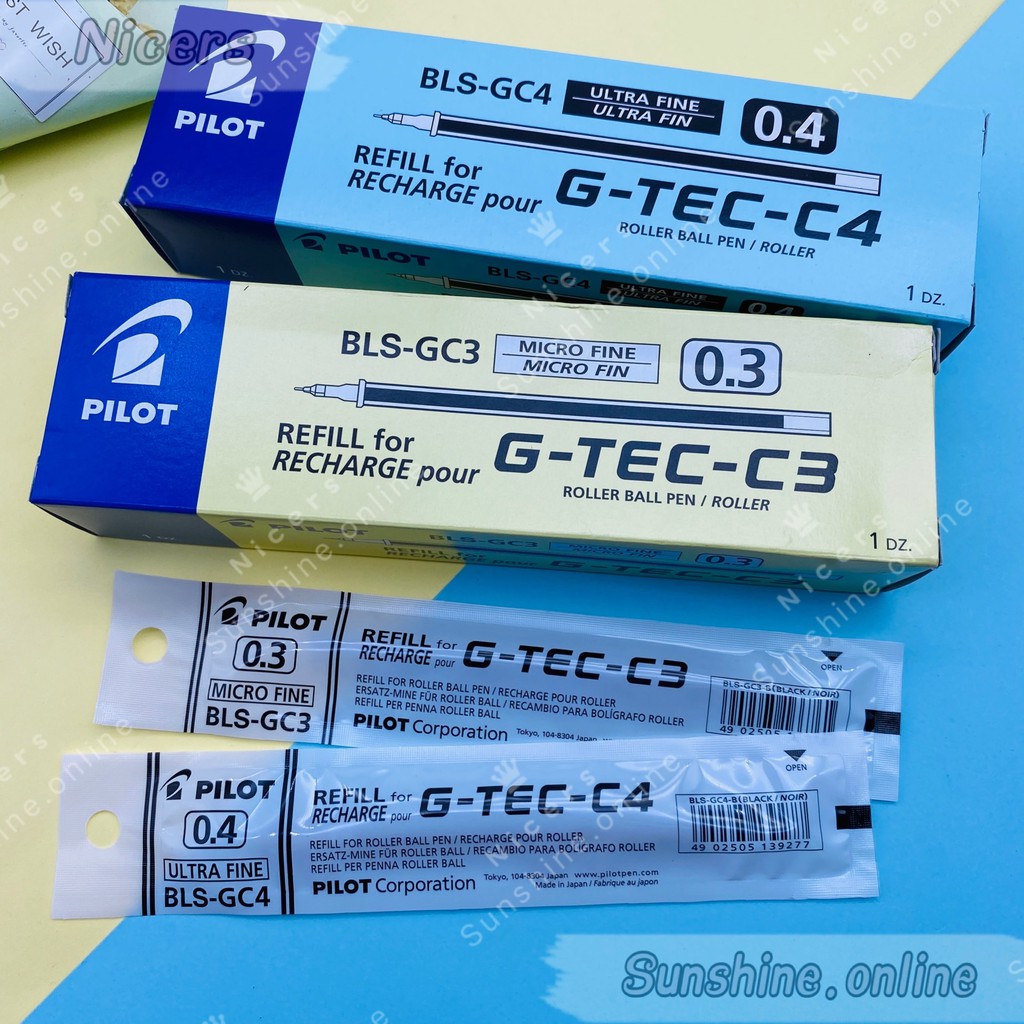Original Pilot G-tec signpen Refill Black gtec C3/C4 0.3mm/0.4mm ...