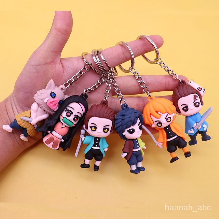 Anime Demon Slayer Figures Keychains Kimetsu no Yaiba Nezuko Tanjirou ...