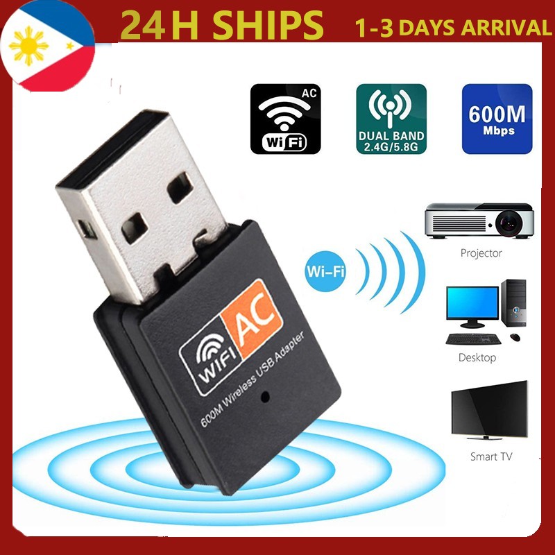 600Mbps Wireless USB Adapter Wifi Dual Band 2.4G / 5G Hz WiFi Adapter ...