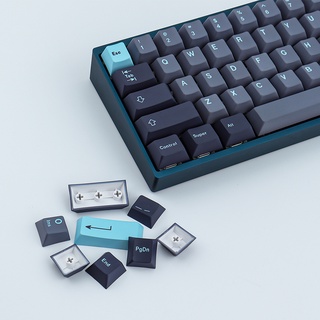 GMK Grey Cyan keycaps, 129 Keys keycaps cherry Profile DYE-SUB ...