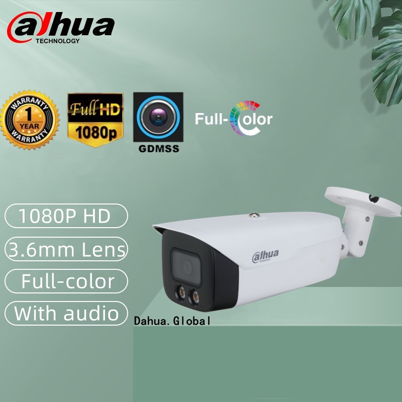 Dahua CCTV Camera 2MP HD Full-color Bullet With audio Outdoor Wired WDR ...