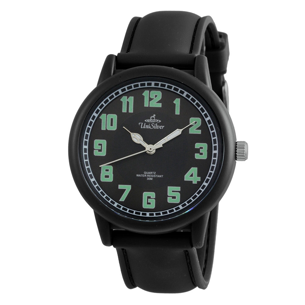 UniSilver TIME Men's Black Analog Rubber Watch KW3283-1005 | Shopee ...