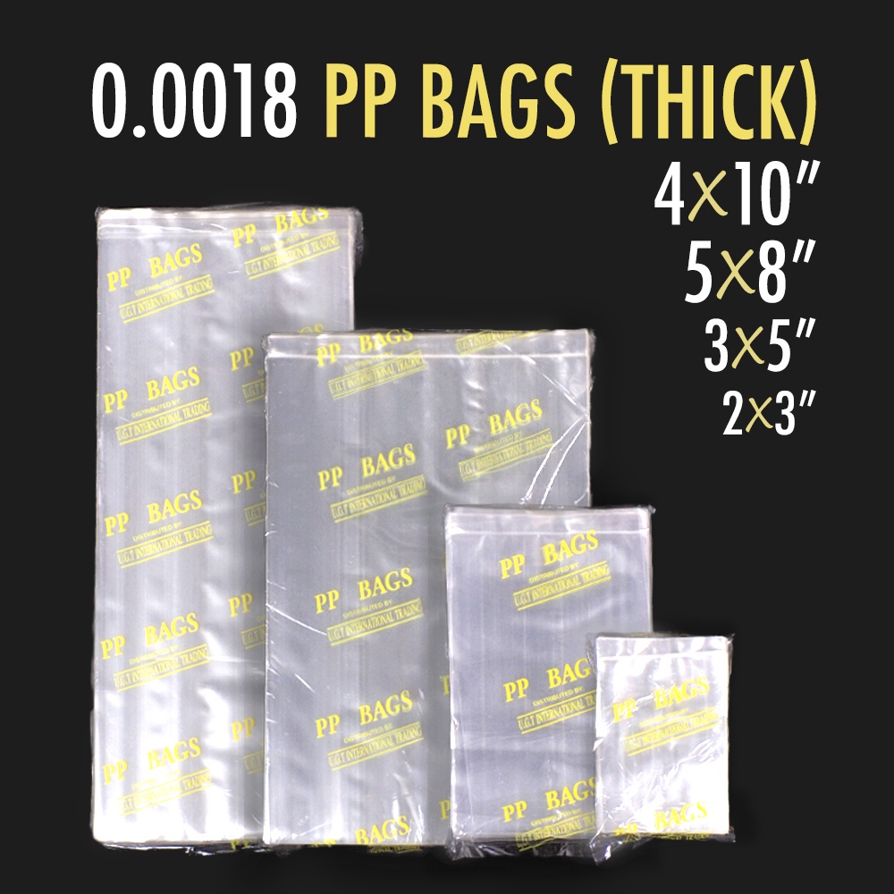 [100pcs] PP Bags 0.0018 (THICK) 2x3, 3x4, 3x5, 5x8, 4x10 for Food ...