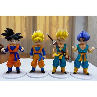 20cm Dragon Ball Z DBZ Goku Yellow Hair Trunks Childhood Set of 4 White ...