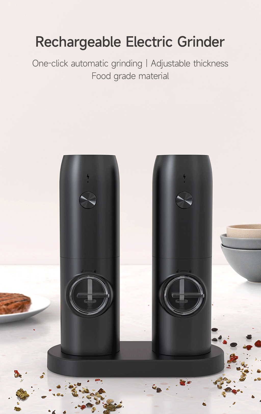 Cliton Electric Grinder Adjustable Coarseness with Ceramic Grinder ...