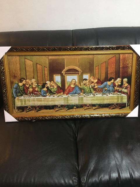 Cloth Last Supper Wood Frame 47cm*87cm | Shopee Philippines