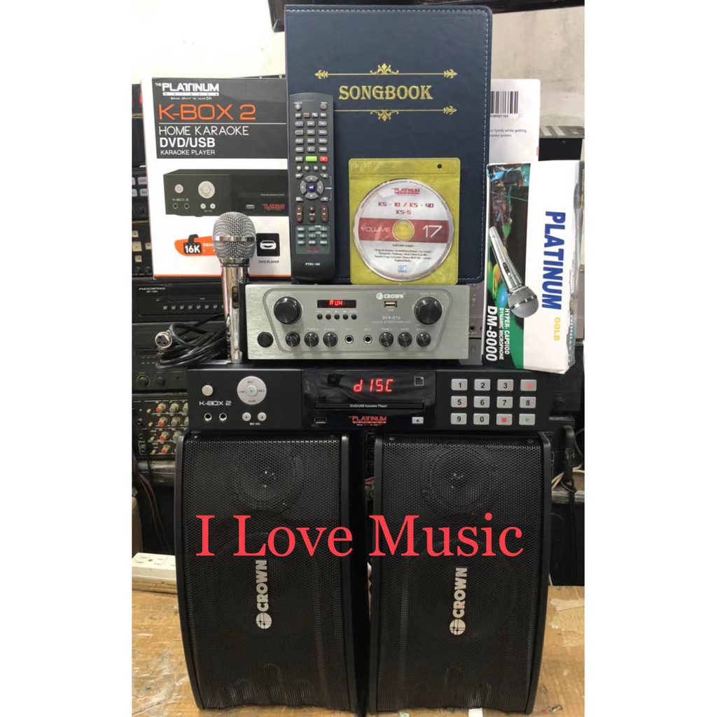 Original set Crown BFA-616 and Platinum Kbox 2 KS40 Karaoke / Videoke ...