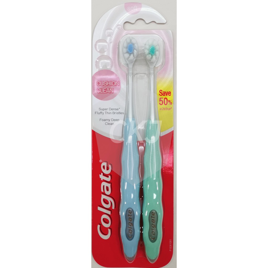 Colgate Cushion Clean Twin Pack Toothbrush (Soft) | Shopee Philippines