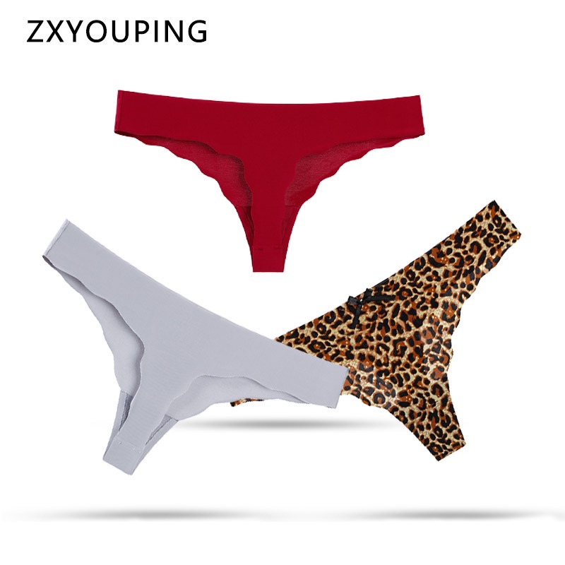 Women Sexy Thong One piece Low Waist Seamless Panties T Pants Ice Silk ...