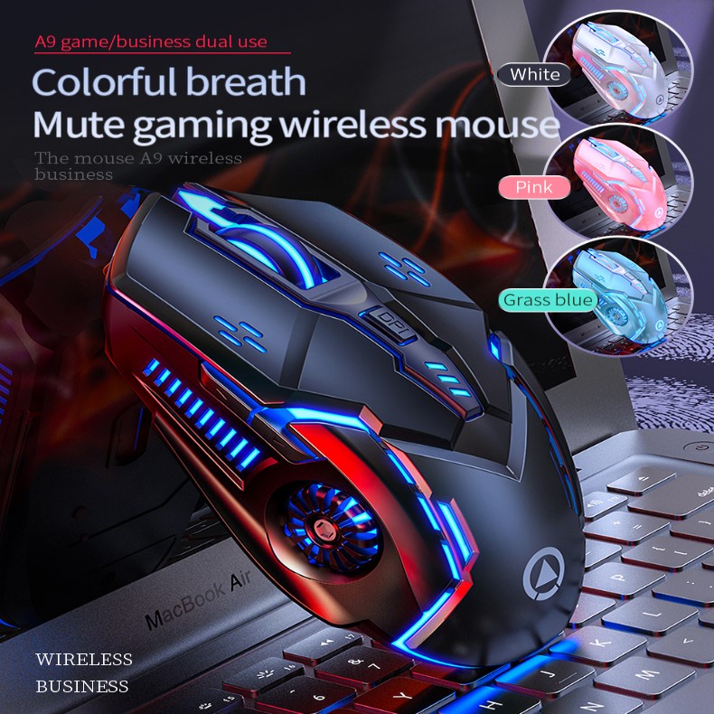 Rechargeble Wireless Mouse 2.4G Glowing Silent Gaming Mouse Ergonomic ...