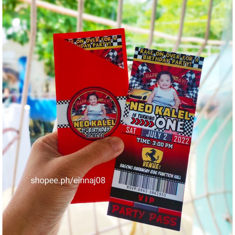 Ferrari Theme Ticket Invitation | Shopee Philippines