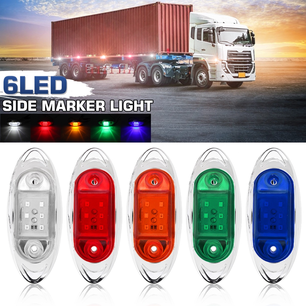 24V 6 LED Truck Side Light Front Light Marker Indicators Lights Lamp ...