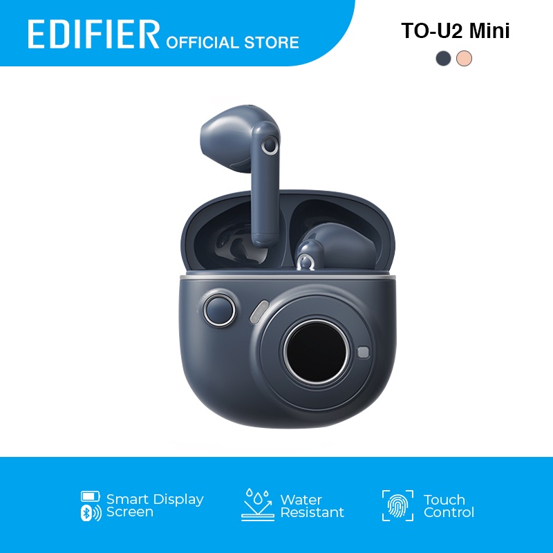 Edifier TO-U2 Mini True Wireless Earbuds Headphones Bluetooth V5.1 Touch Control Smart Display ...